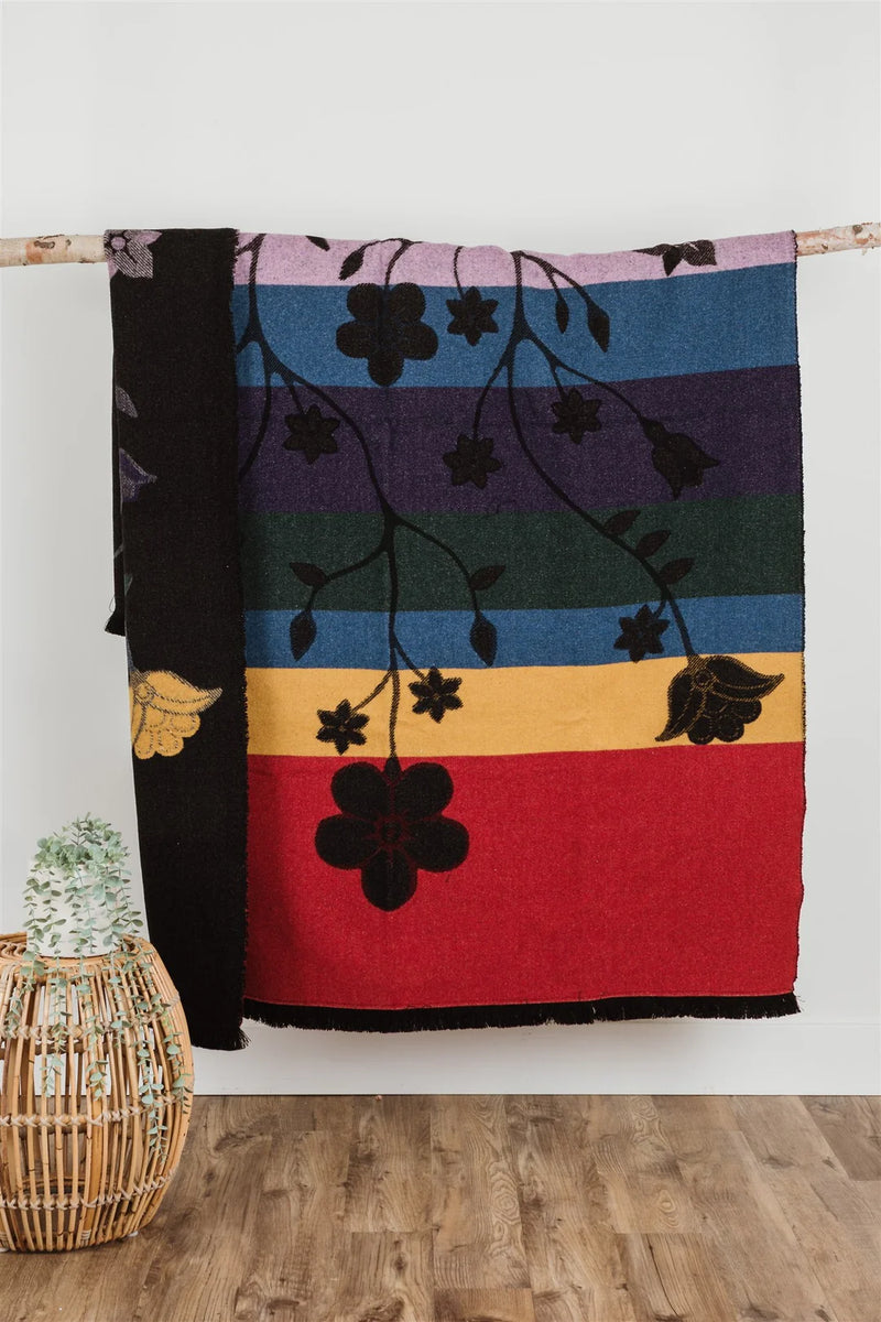 Mini Tipi Wool Blanket - Coloured Woodland Floral – The Canadian Canoe ...
